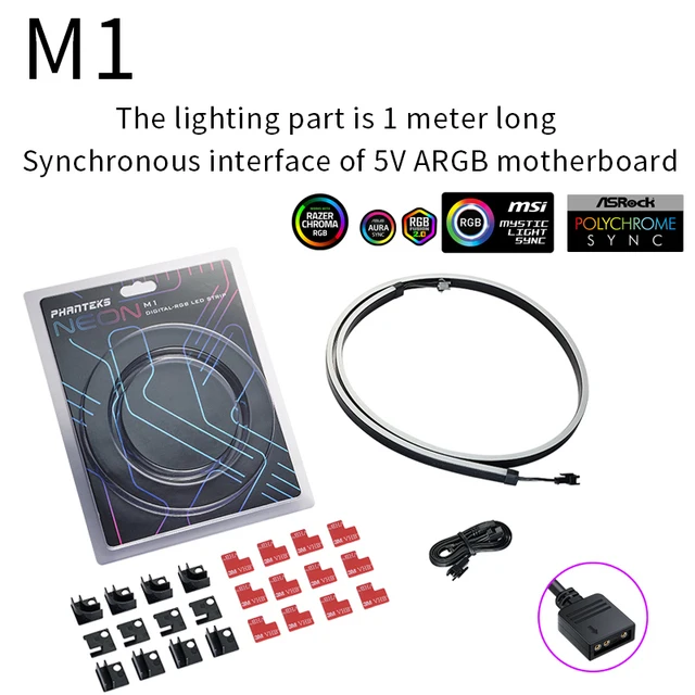 PHANTEKS M1 M5 Light Strip for PC Case Chassis ARGB Neon Computer Case ...