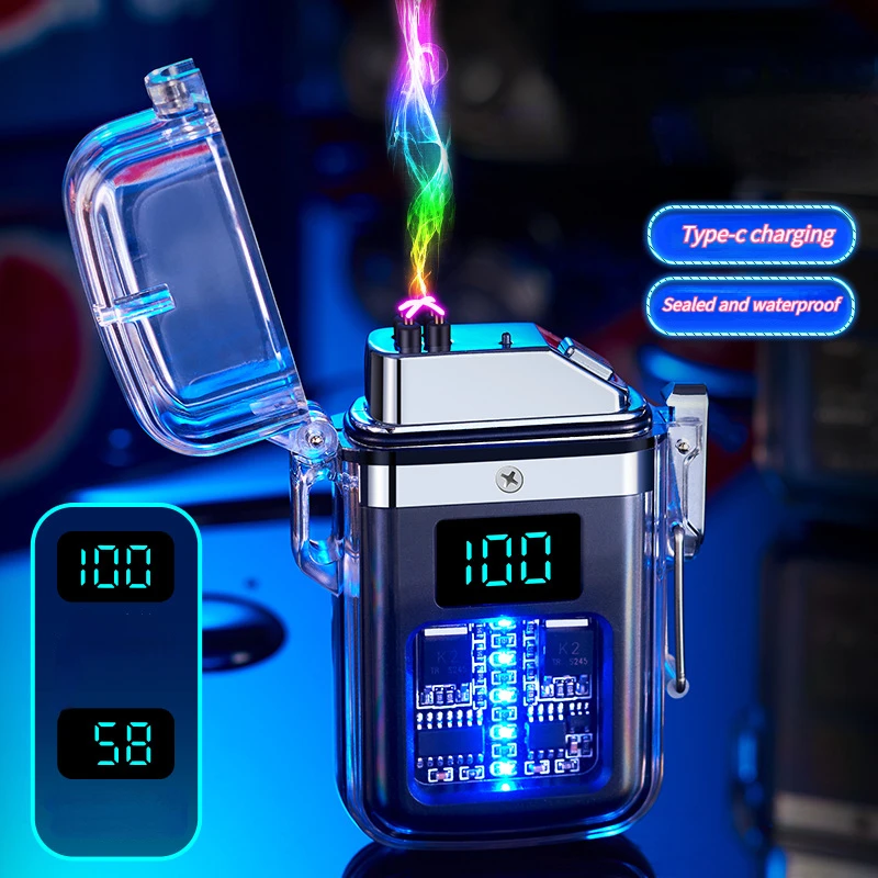 Smart-Dual-Arc-Waterproof-Electric-Lighter-Usb-Charging-Cigarette ...