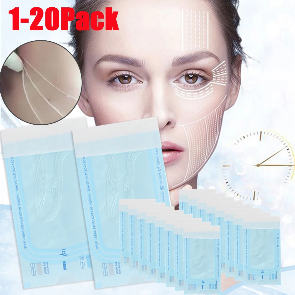 1-20bag No Needle Collagen Thread Silk Fibroin Line Carving Anti Aging ...