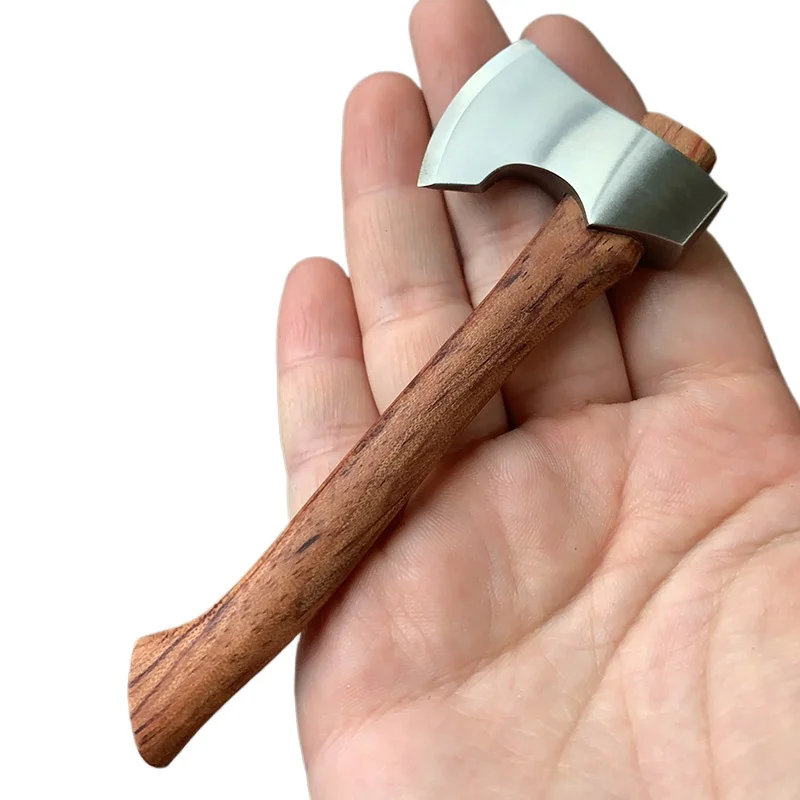 Stainless-Steel-Mini-Mountain-Axe-Wood-Handle-Outdoor-Camping-Utility ...