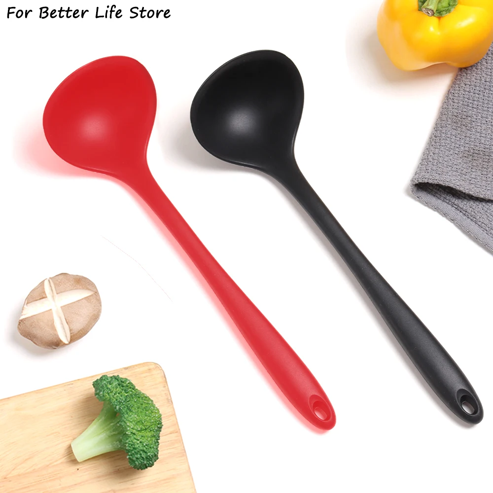 1PC-Long-Handle-Silicone-Soup-Heat-Resistant-Easy-To-Clean-Non-stick ...