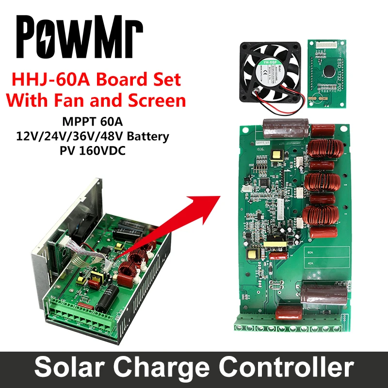 PowMr PCB Board MPPT 60A Solar Charge And Discharge, 56% OFF