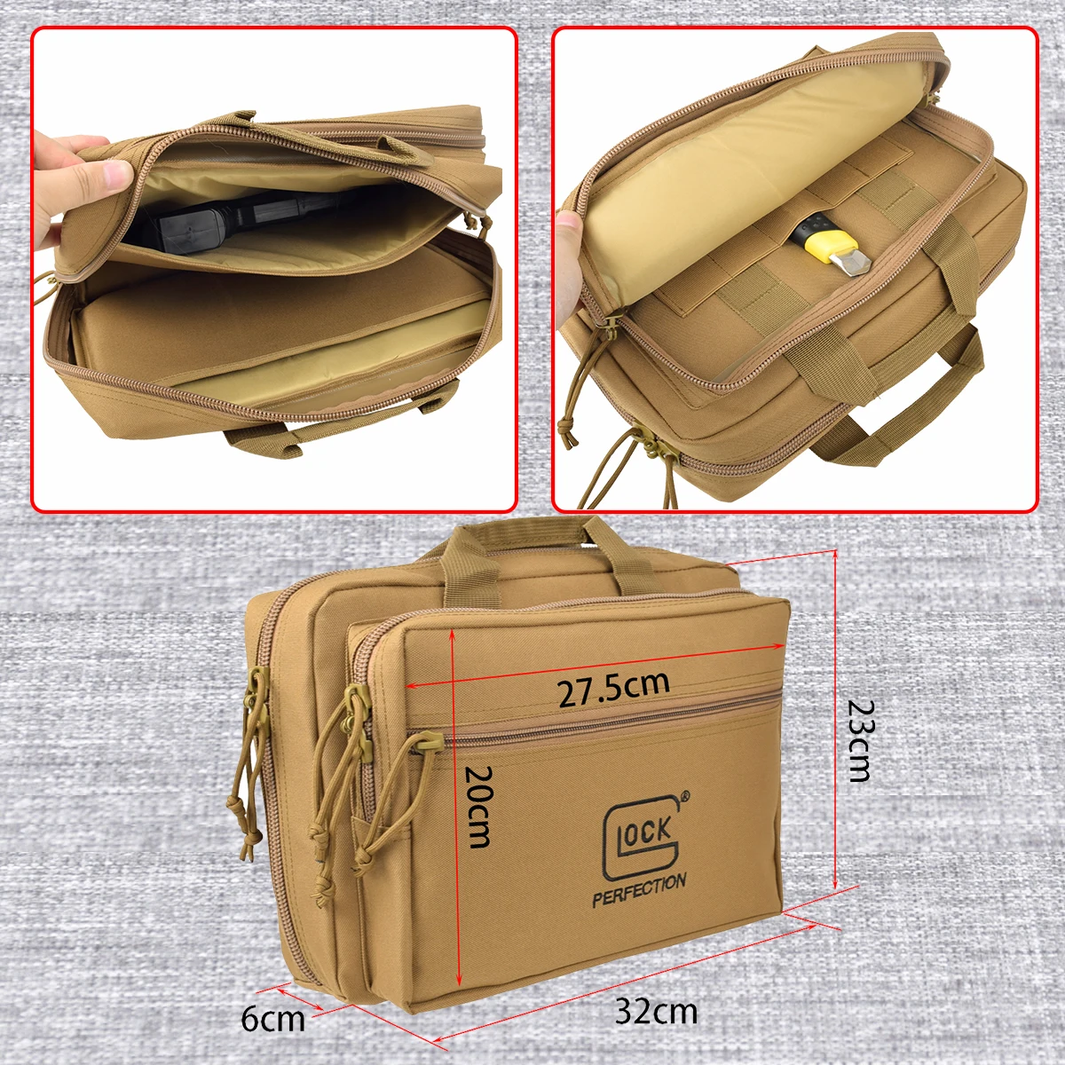 Tactical-Pistol-Portable-Storage-Dual-Gun-Bag-Tool-Case-Range-Handgun ...