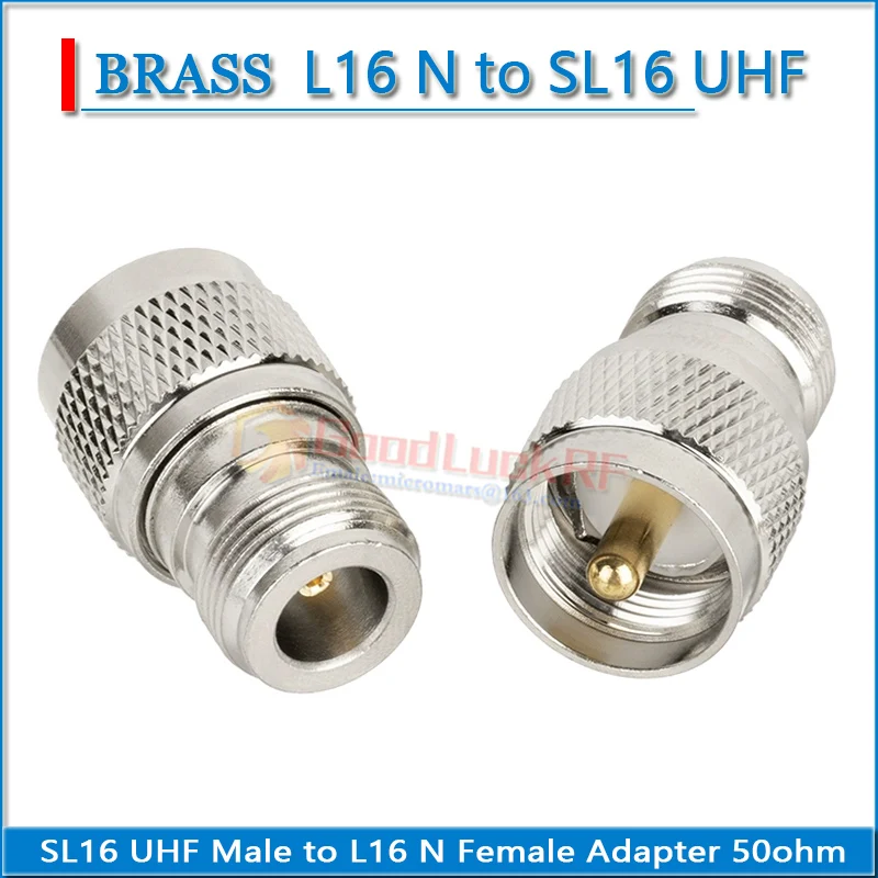 PL259 SO239 SL16 M UHF Male to L16 N Female Plug Nickel Plated Brass ...