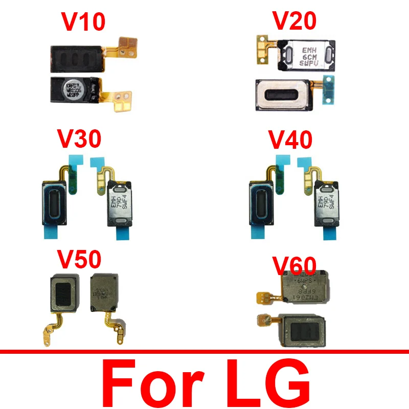 LG V10 V20 V30 V40 V50 5G V60 V50S G8X 용 이어피스 스피커, 상단 전면 이어 스피커 사운드 이어폰 수신기, 플렉스 케이블 교체