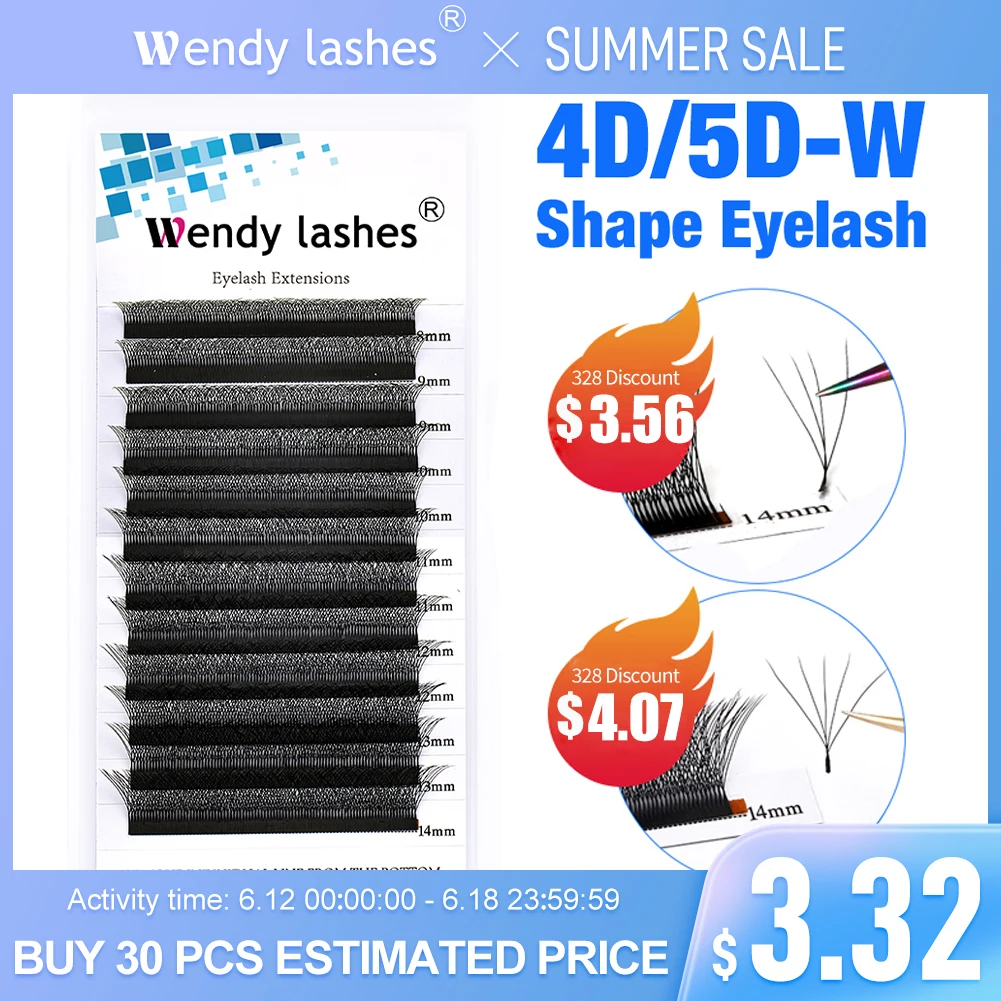 5D W Shape Lashes Extension Premade Volume Fan Eyelashes W Style Shaped ...