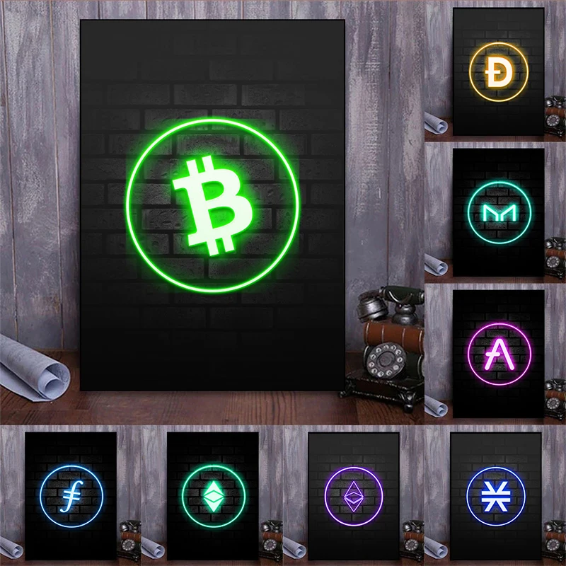 Bitcoin-y-Ethereum-ETH-BTC-Neon-Crypto-Market-Office-Wall-Art-Pop ...