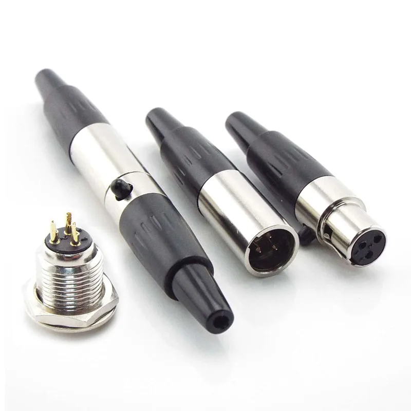 Mini-XLR-3-Pin-Female-Male-Plug-Small-XLR-Audio-Microphone-Connector ...