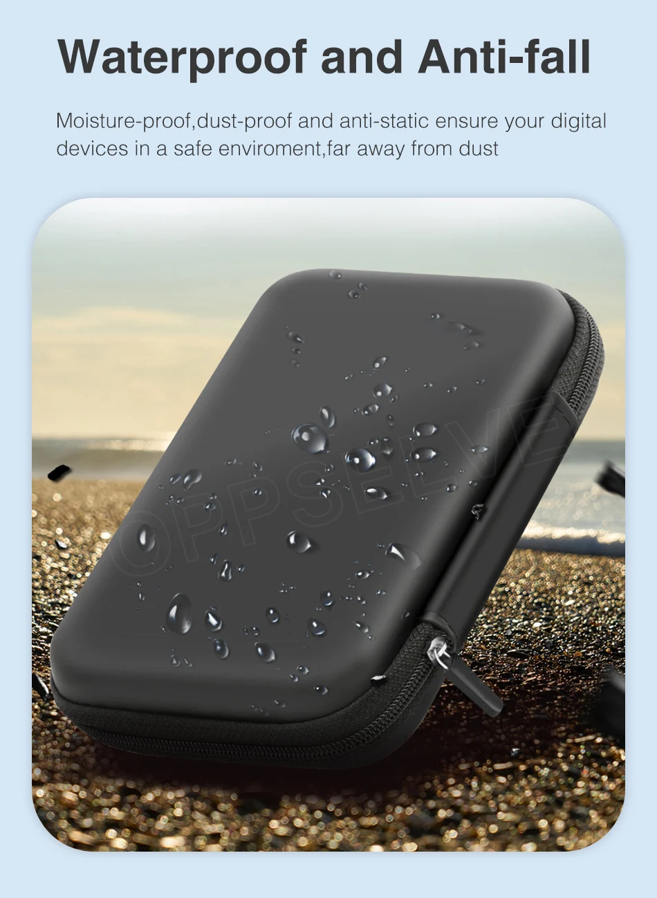 External Hard Drive Portable Carrying Case For USB Cable Charger Airpod ...