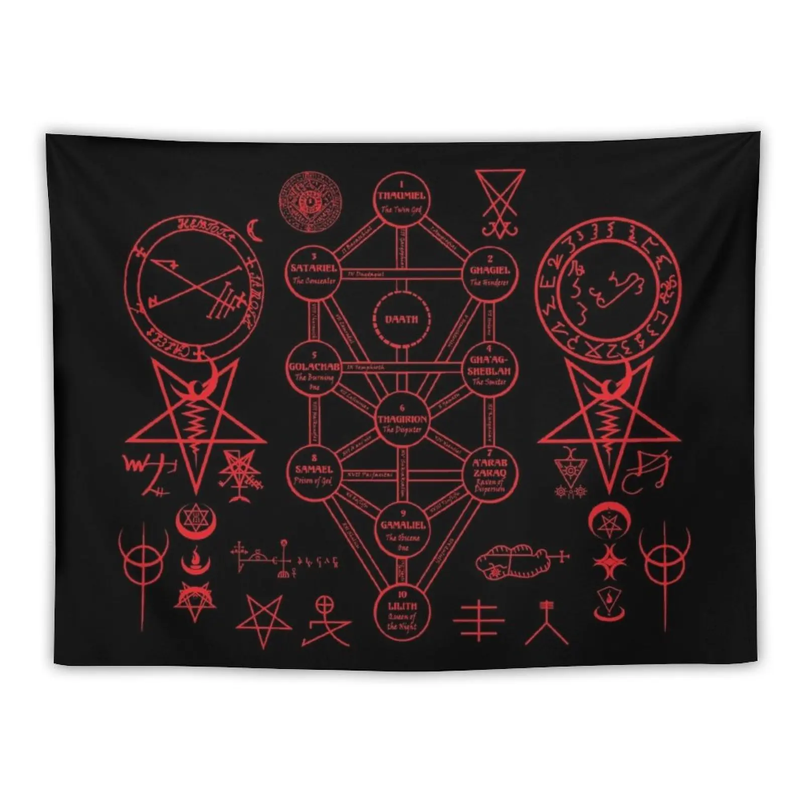 New-Qliphothic-banner-with-Mephistopheles-and-Lucifer-Tapestry-Bedroom ...