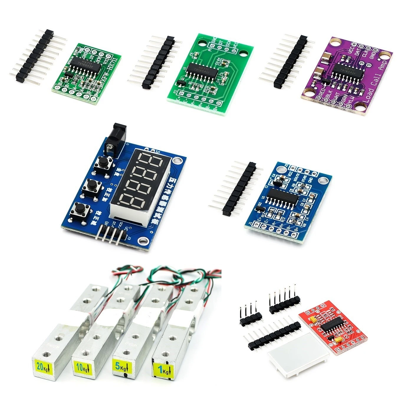 Load Cell 1KG 5KG 10KG 20KG HX711 AD Module Weight Sensor Electronic ...