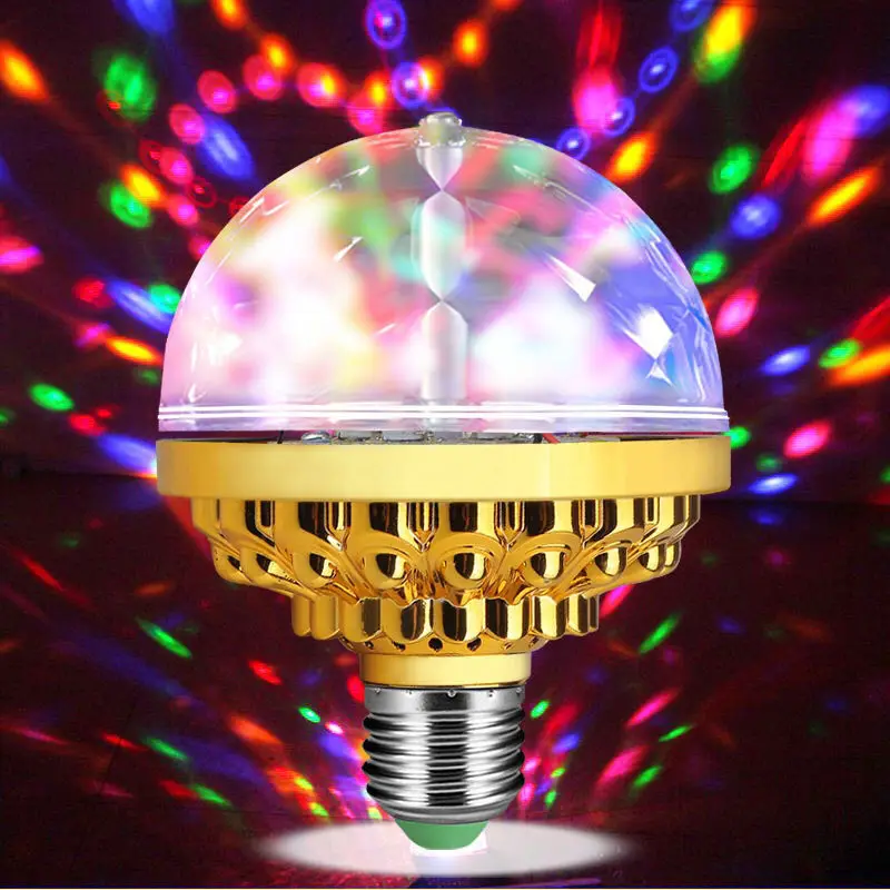 E27 Magical Ball Light Mini Rotating RGB Projection Lamp Party DJ Disco Ball Light for Home ...