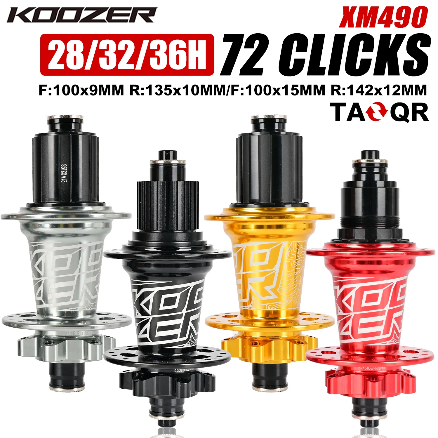 Koozer XM490 32H Bicycle Hubs 4 Bearing MTB Disc Brake Hubs Mountain ...