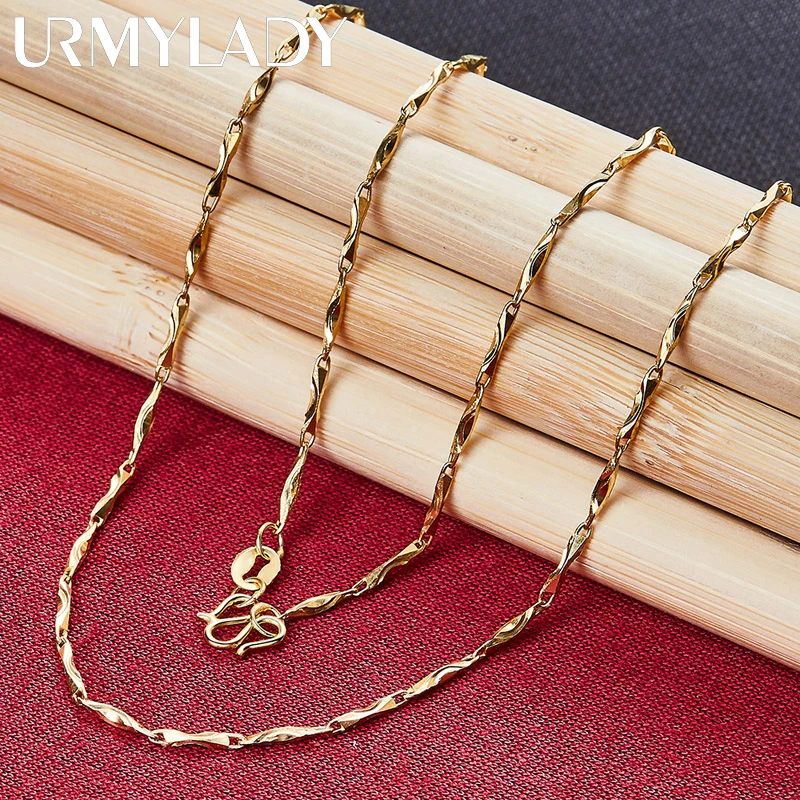 Urmylady 24k Gold Clavicle Chain 18 Inch Necklace For Women Fashion ...