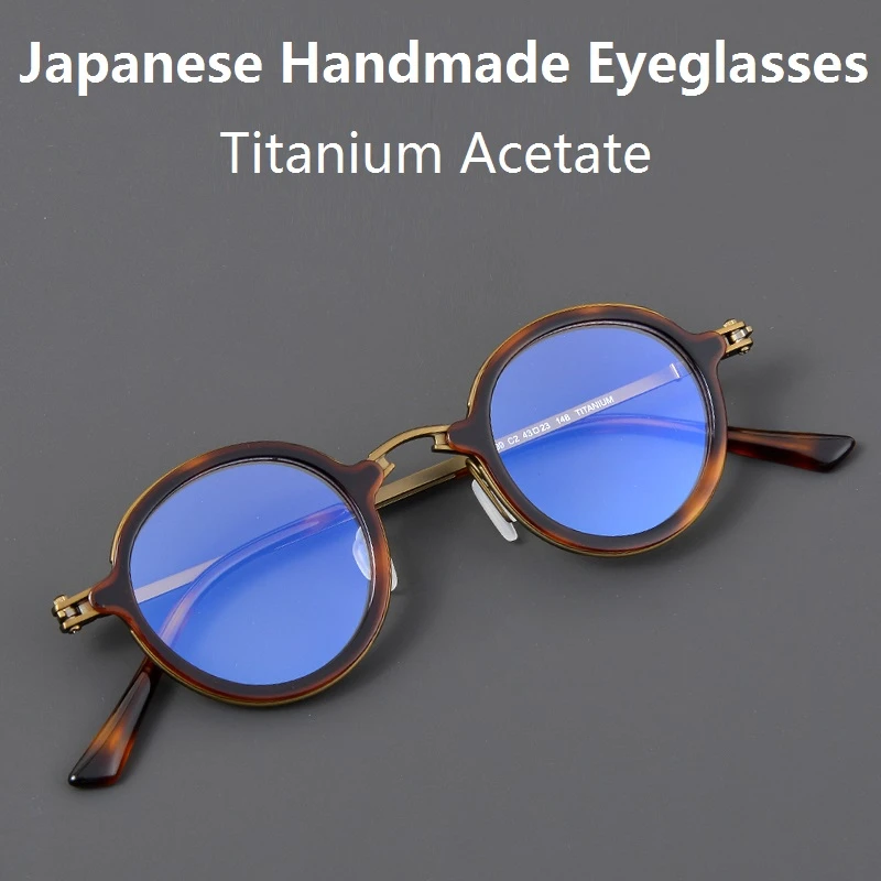 Japanese Handmade Titanium Acetate Square Glasses Frame Men Women ...
