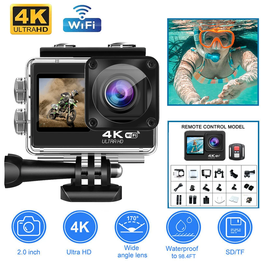 4K-60FPS-Action-Camera-Dual-Screen-2-inch-WIFI-HD-Camera-Bicycle ...