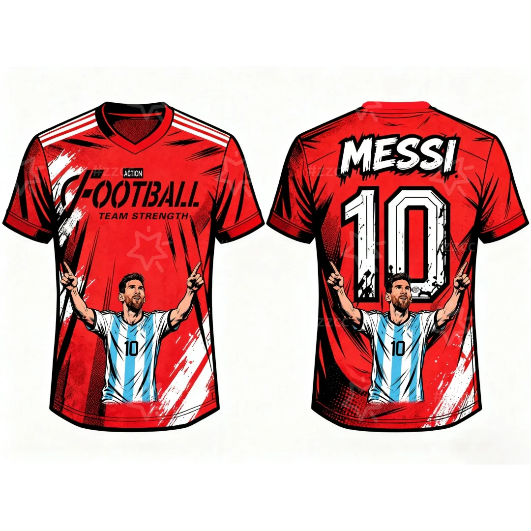 Messi No. 7 football jersey Men's competition training jersey 3d ...