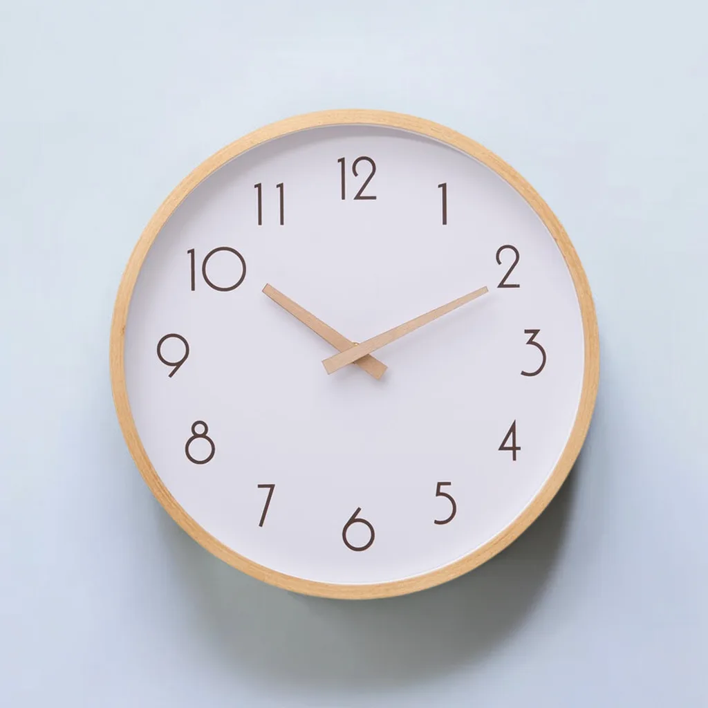 12inch-Wall-Clock-Modern-Design-Nordic-Wood-Living-Room-Silent-Clock ...