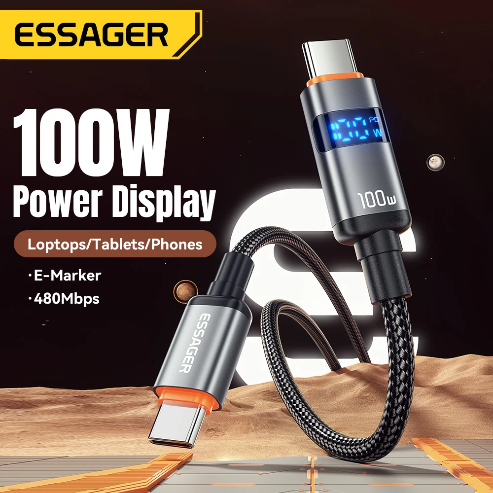 Essager-Type-C-to-Type-C-Cable-100W-PD-Fast-Charging-Charger-USB-to ...