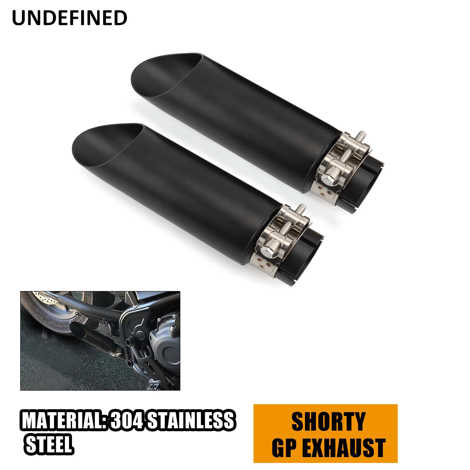 Motorcycle Shorty GP Exhaust Muffler Tips Slip On Pipes 48-51mm ...