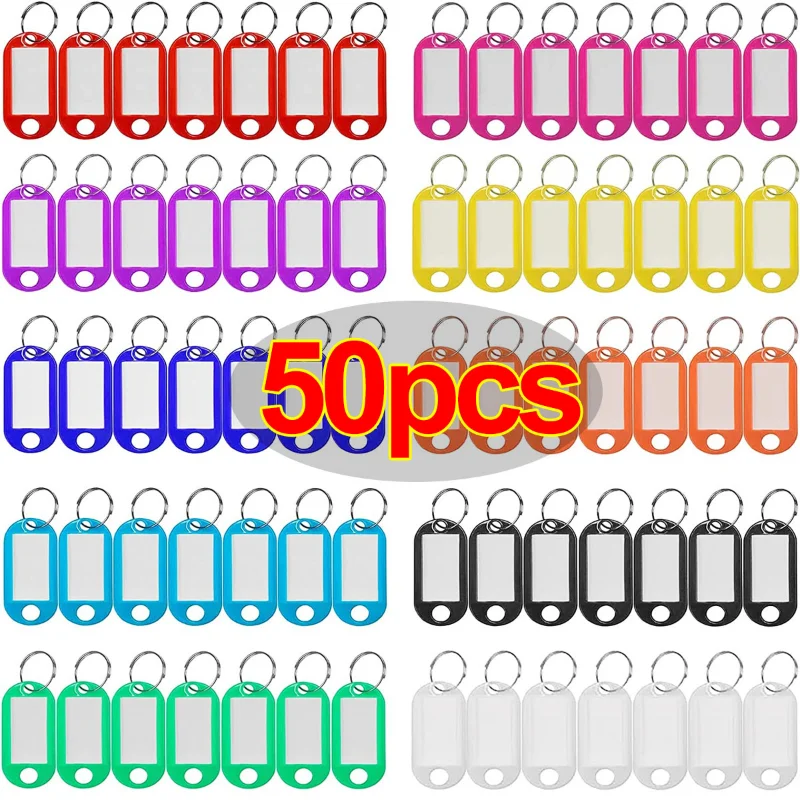 10-50pcs-Plastic-Keychain-Key-Fobs-Luggage-ID-Label-Name-Cards-Tags ...