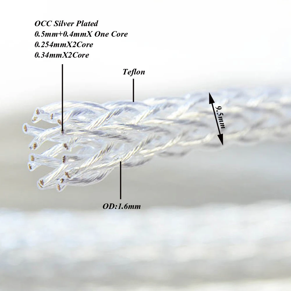 Braid 8ag High Purity Silver Plated Occ Speaker Cable 16 Strands Audio ...