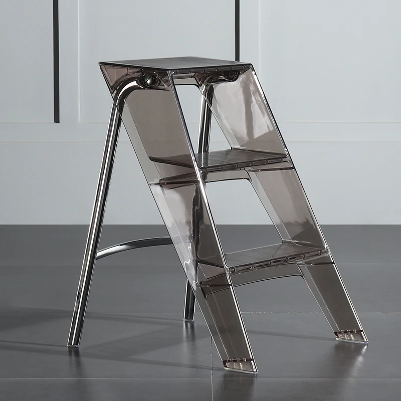Transparent Non-skid Three-step Ladder Stools Folding Ladder Frame ...