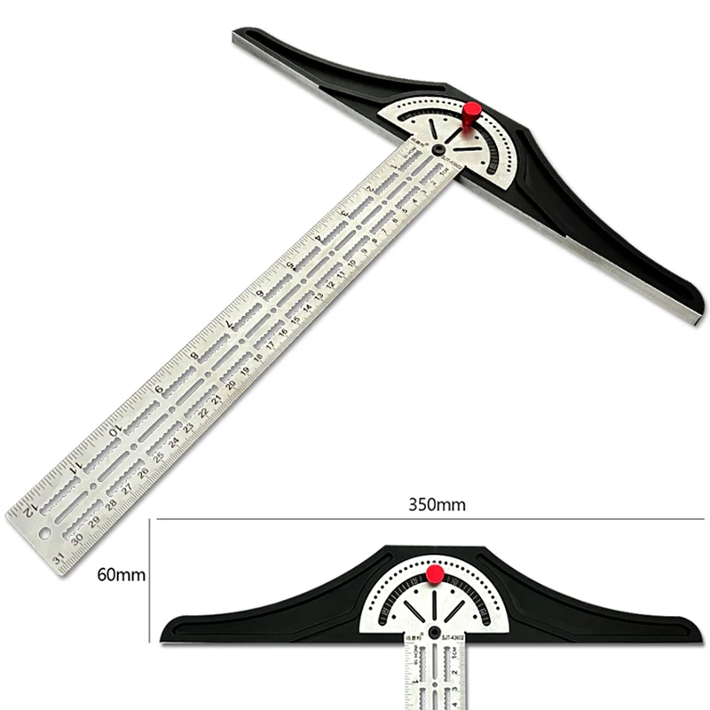 Stainless Steel Angle Ruler 0-70 Degrees Protractors Measuring Gauging ...