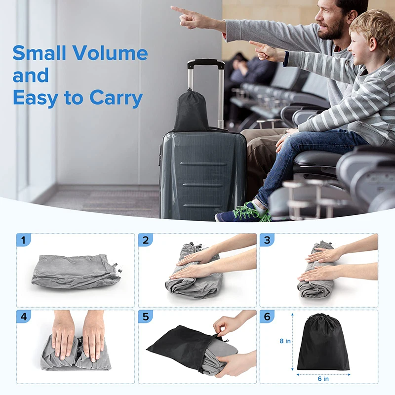 PVC Inflatable Travel Pillow Foot Rest Pillow Kids Flight Sleeping ...