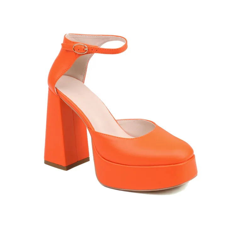 Oversize-Large-size-Big-size-High-heeled-shoes-Square-toes-Thick-Heel ...