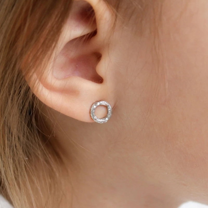 Minimalist-Geometric-Tiny-Cute-Design-Leopard-Textile-Round-Circle-Earrings-Quinn-Delicate-Studs ...