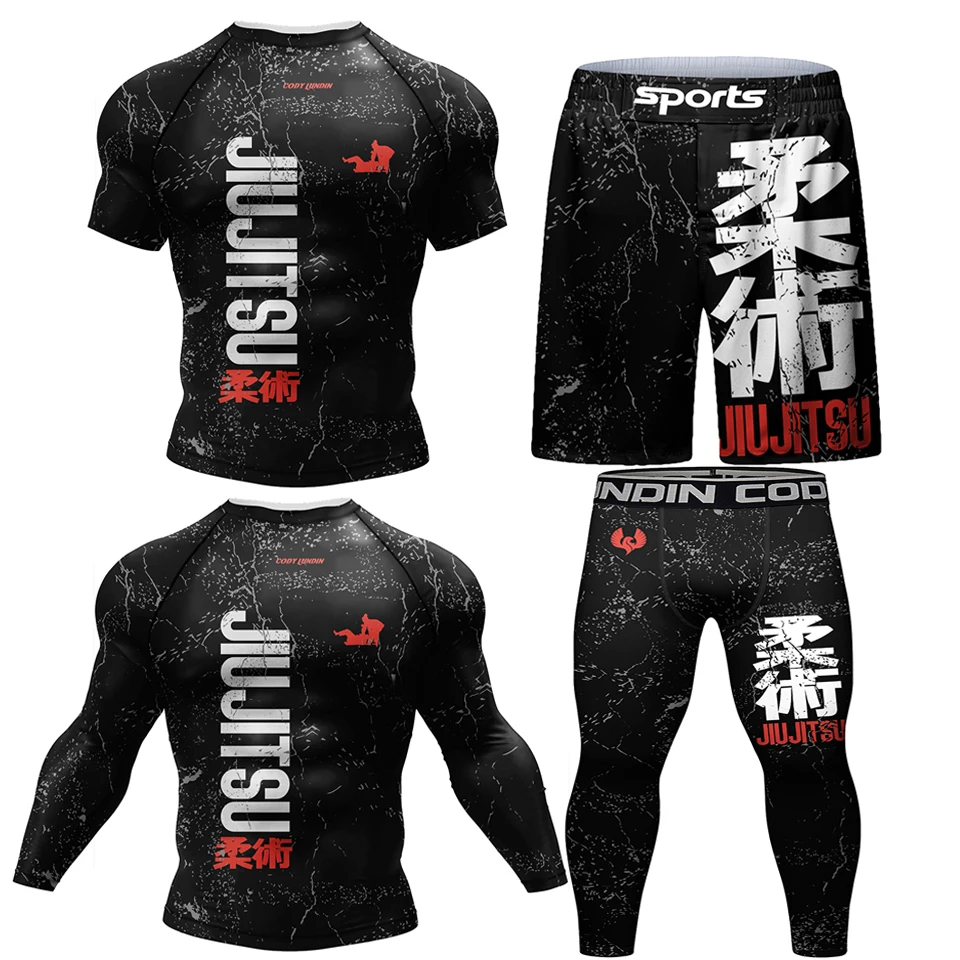 Kimono-Jiu-Jitsu-Rashguard-pour-hommes-T-shirt-et-pantalon-MMA-Short ...