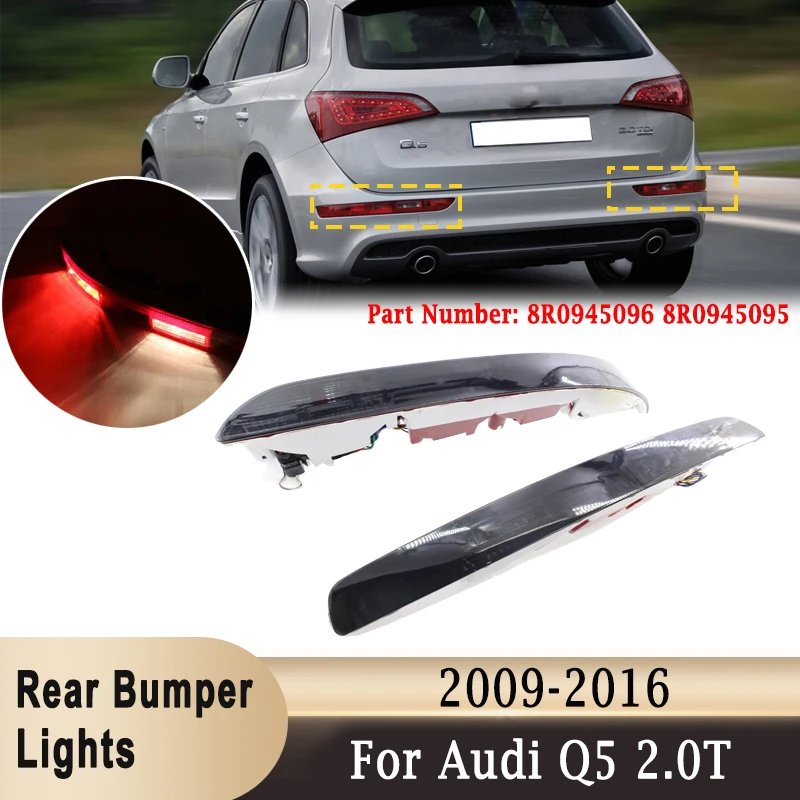자동차 리어 범퍼 테일 라이트, 방향 지시등, LED 전구 와이어 포함, 아우디 Q5 2009 2016, 블랙, 왼쪽, 오른쪽 ...
