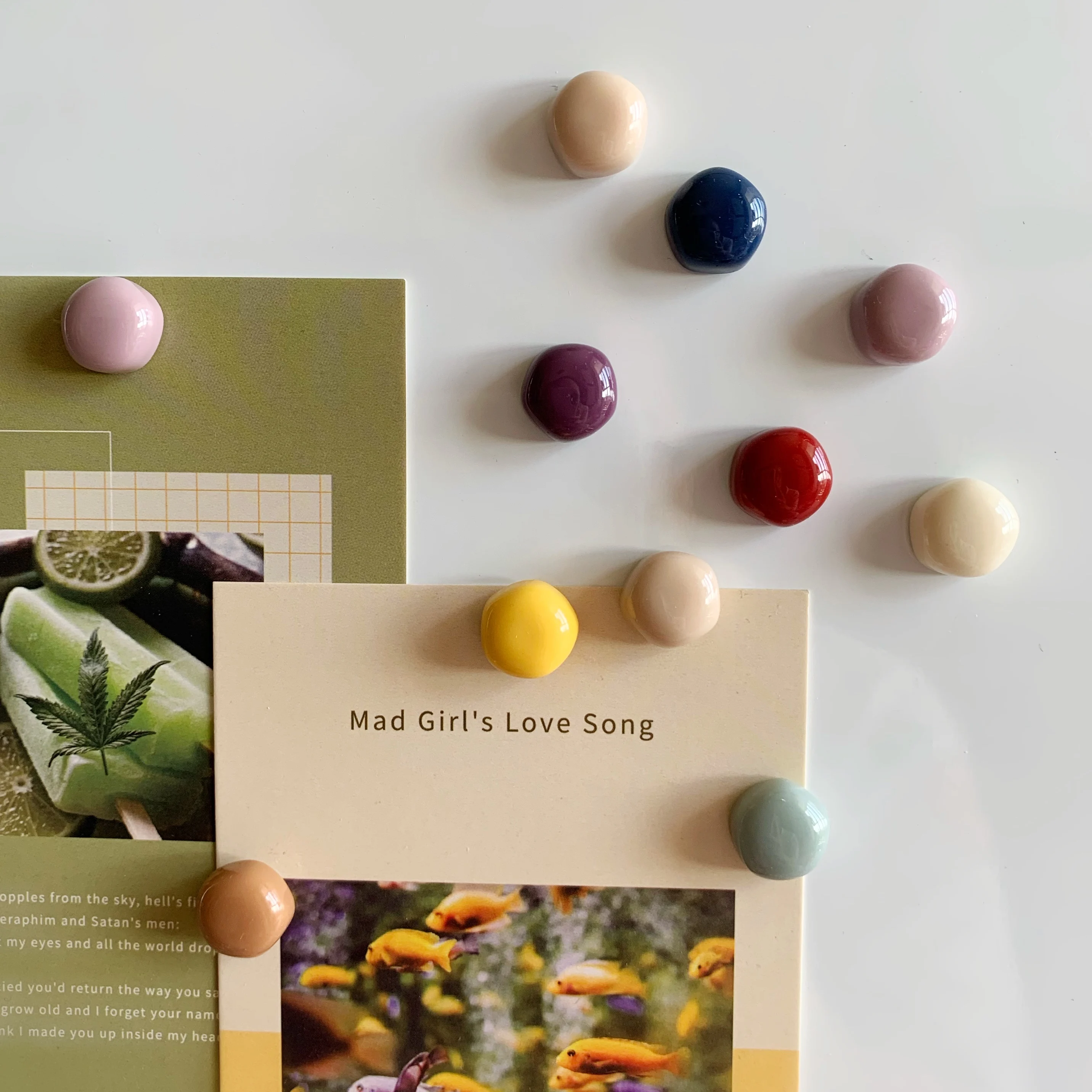 10Pcs-Online-Celebrity-Frosted-Magnet-Mo-Landi-Round-Paste-Whiteboard ...