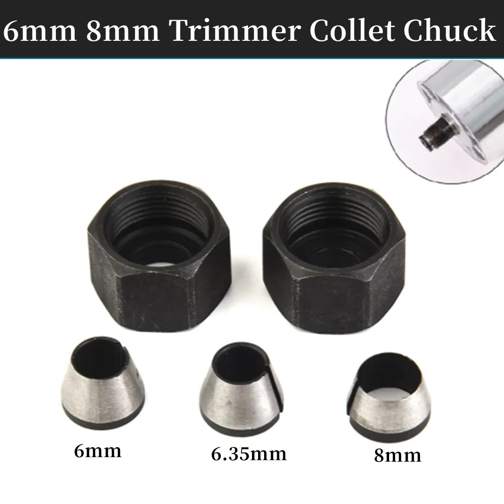 5pcs-Set-1-4-6mm-8mm-Trimmer-Collet-Chuck-Router-Bit-Shank-Adapter-For ...