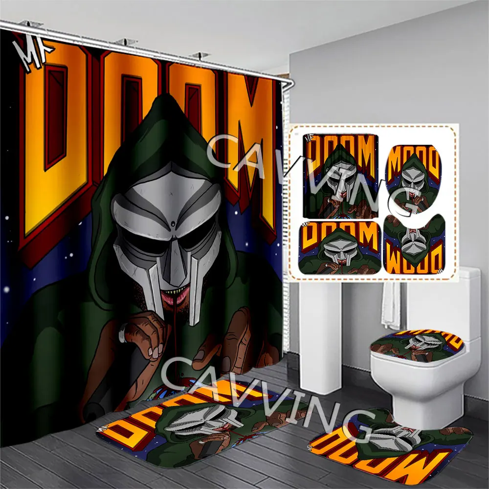 Rapper-MF-Doom-3D-Printed-Shower-Curtains-Waterproof-Bathroom-Curtain-Anti-slip-Bath-Mat-Set ...