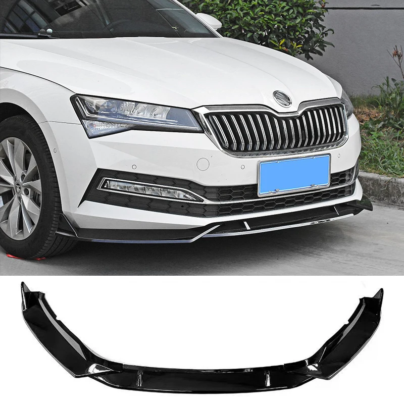 Front-Bumper-Spoiler-for-SKODA-SUPERB-Front-Skirts-Splitter-2019-To ...