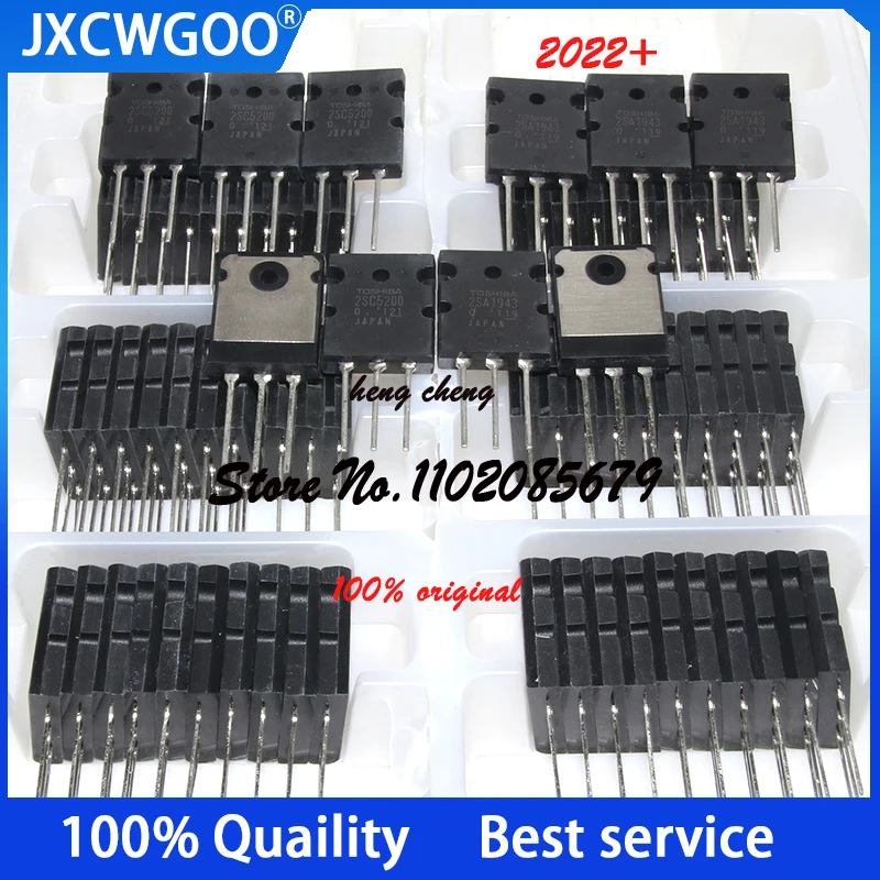 5 10pair 100% New Original 2SA1943 2SC5200 A1943 C5200 TO 3PL High power audio power amplifier ...