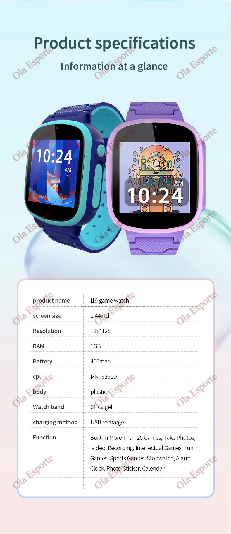 Smart Watch for Kids 1.44Inch Touchscreen Kid Watch with 20 Puzzle ...