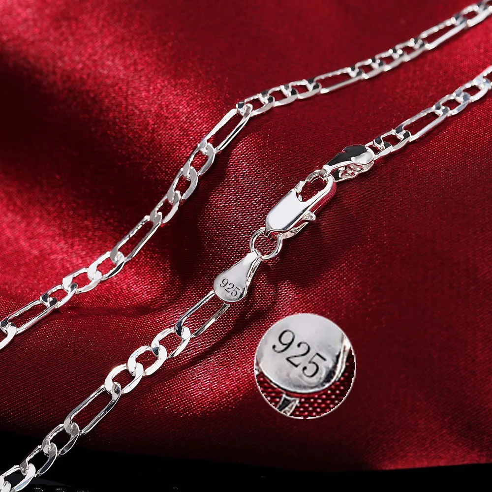 925 Sterling Silver 16/18/20/22/24/26/28/30 Inch Chains Necklace For ...