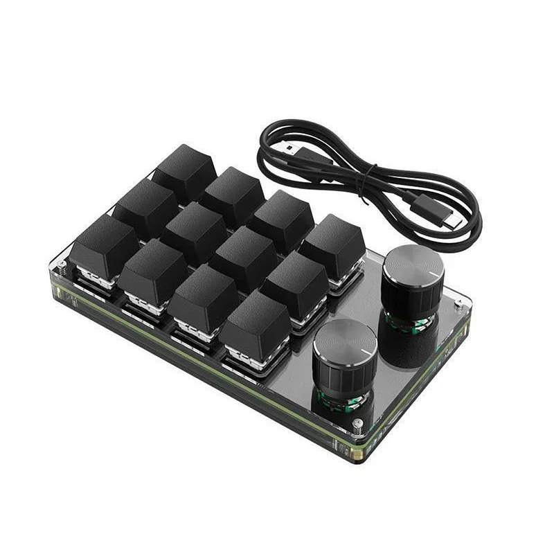 USB-Macro-Custom-Mini-Keyboard-12-Keys-2-Knob-Programming-DIY ...
