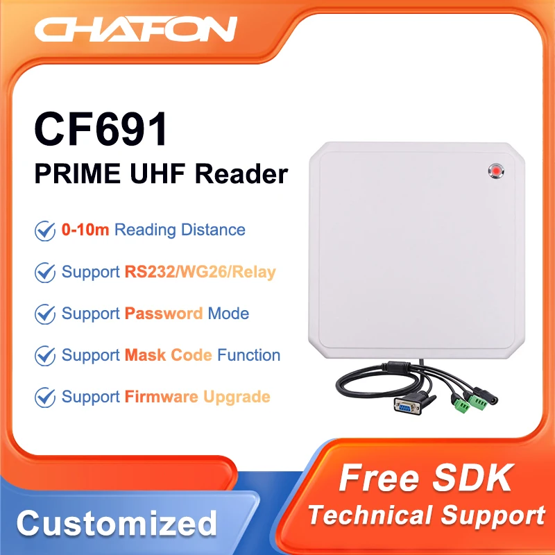 Chafon 10m Uhf Rfid Prime Reader Long Range Rs232 Wg26 Built-in 9dbi ...