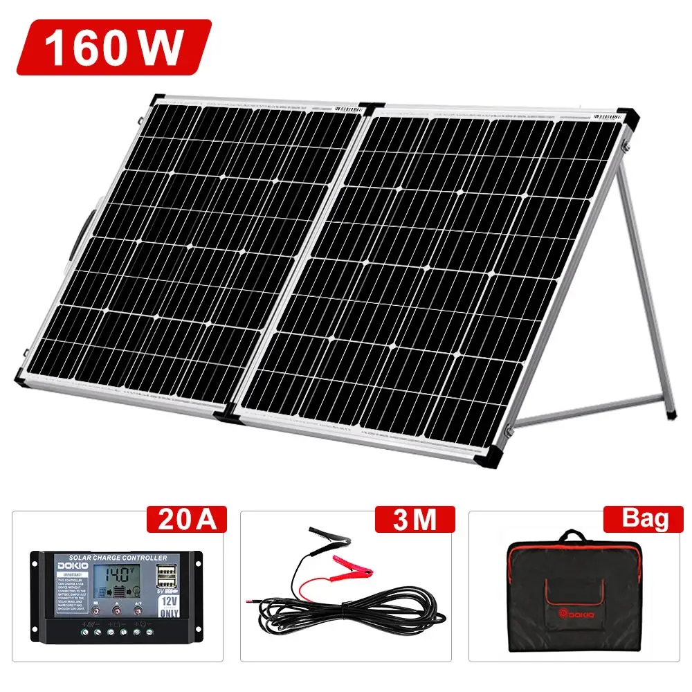 Dokio 160w Rigid Foldable Solar Panel China 18v 10a 12v Controller ...