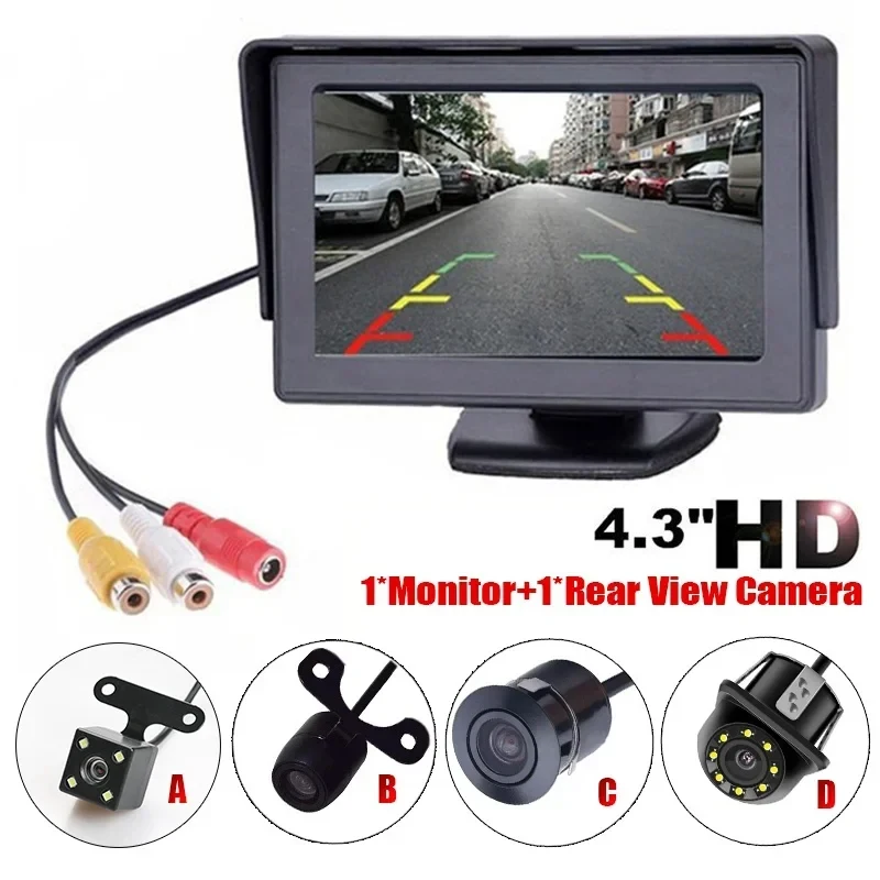 Car-Reverse-Monitor-with-Rear-View-Camera-Backup-Camera-Kit-Back-Up-Car ...