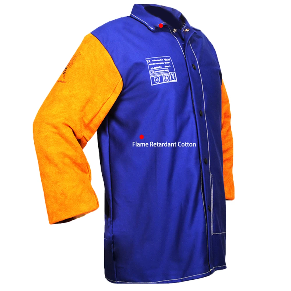 Fire-Proof-Leather-Welding-Jacket-11OZ-Flame-Retardant-Cotton-Coverall ...