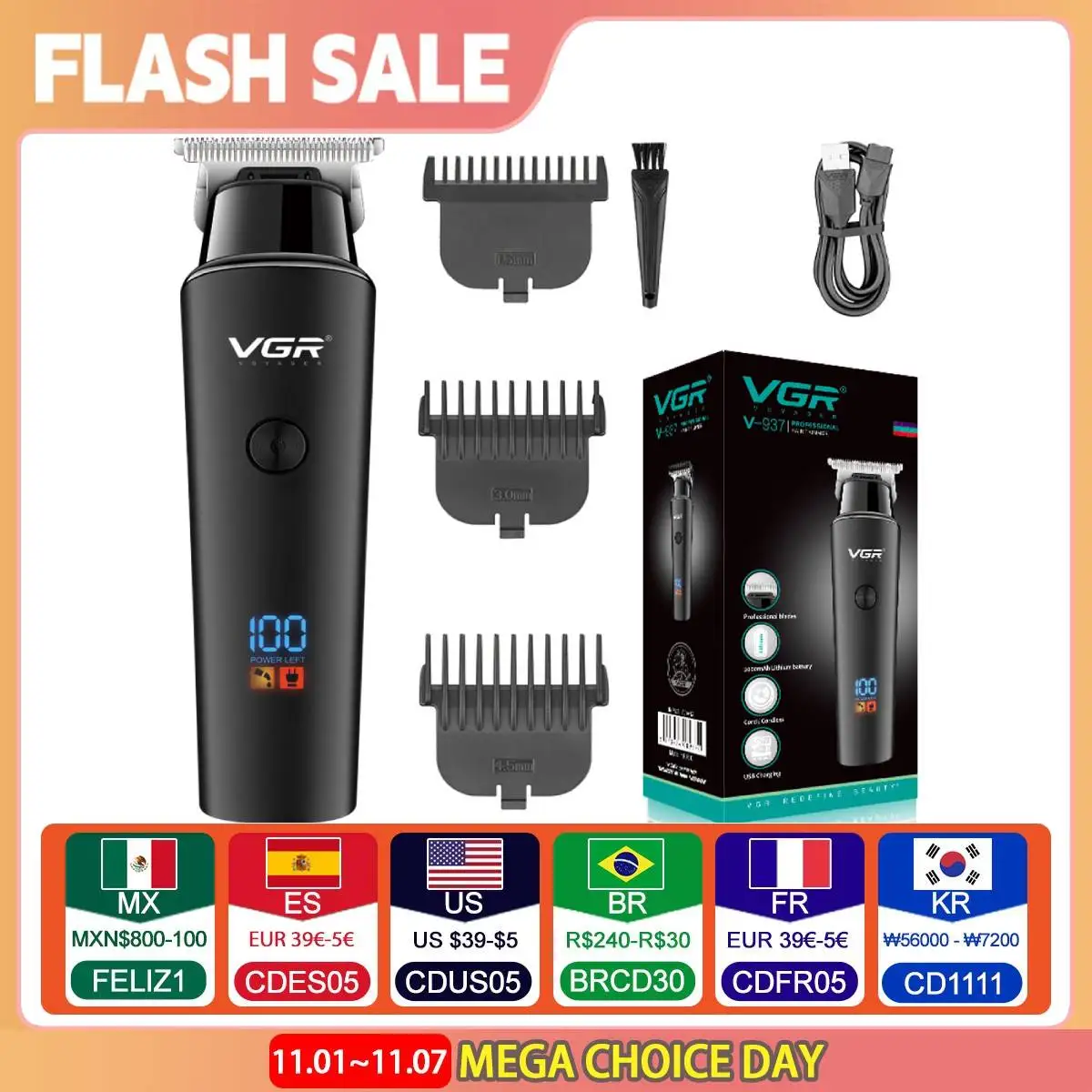 VGR-Hair-Trimmer-Professional-Electric-Trimmers-Cordless-Hair-Clipper ...