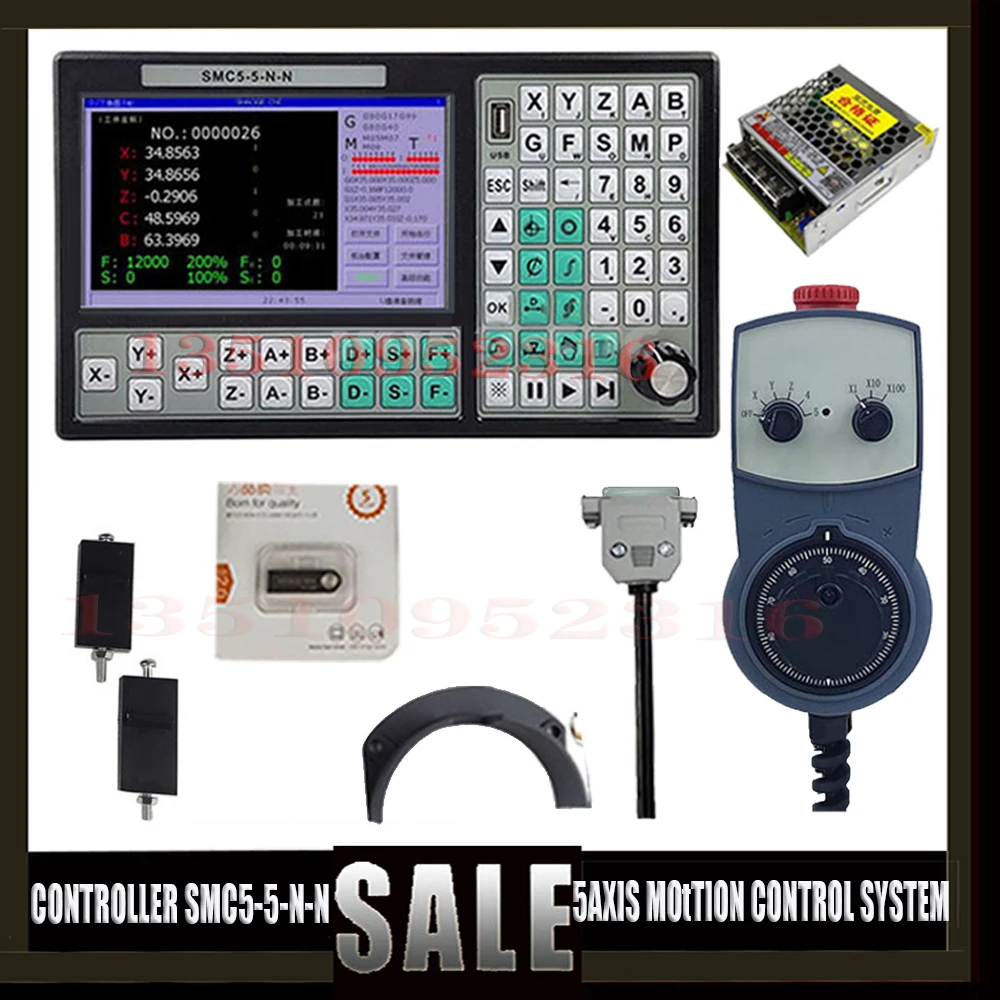 Controlador Usb sin conexión de 5 ejes Smc5 5 n n Mach3 500khz código G pantalla grande de 7 ...