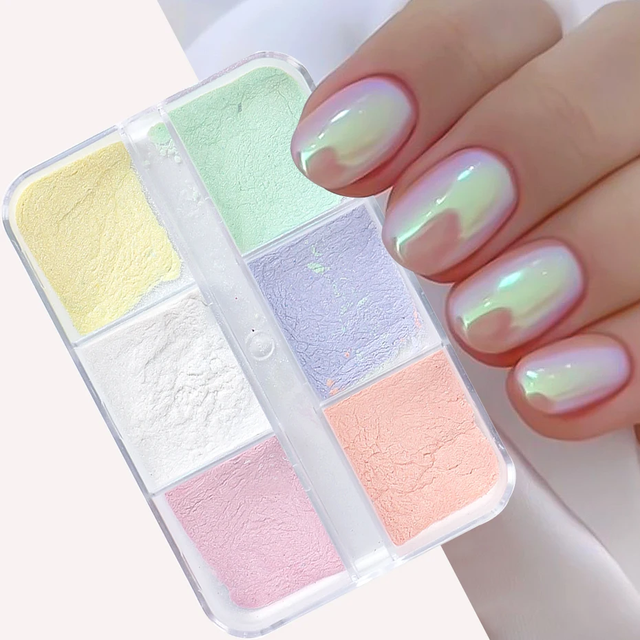 6-Grids-Perle-Glitter-Nagel-Pulver-Aurora-Wirkung-Holographische ...