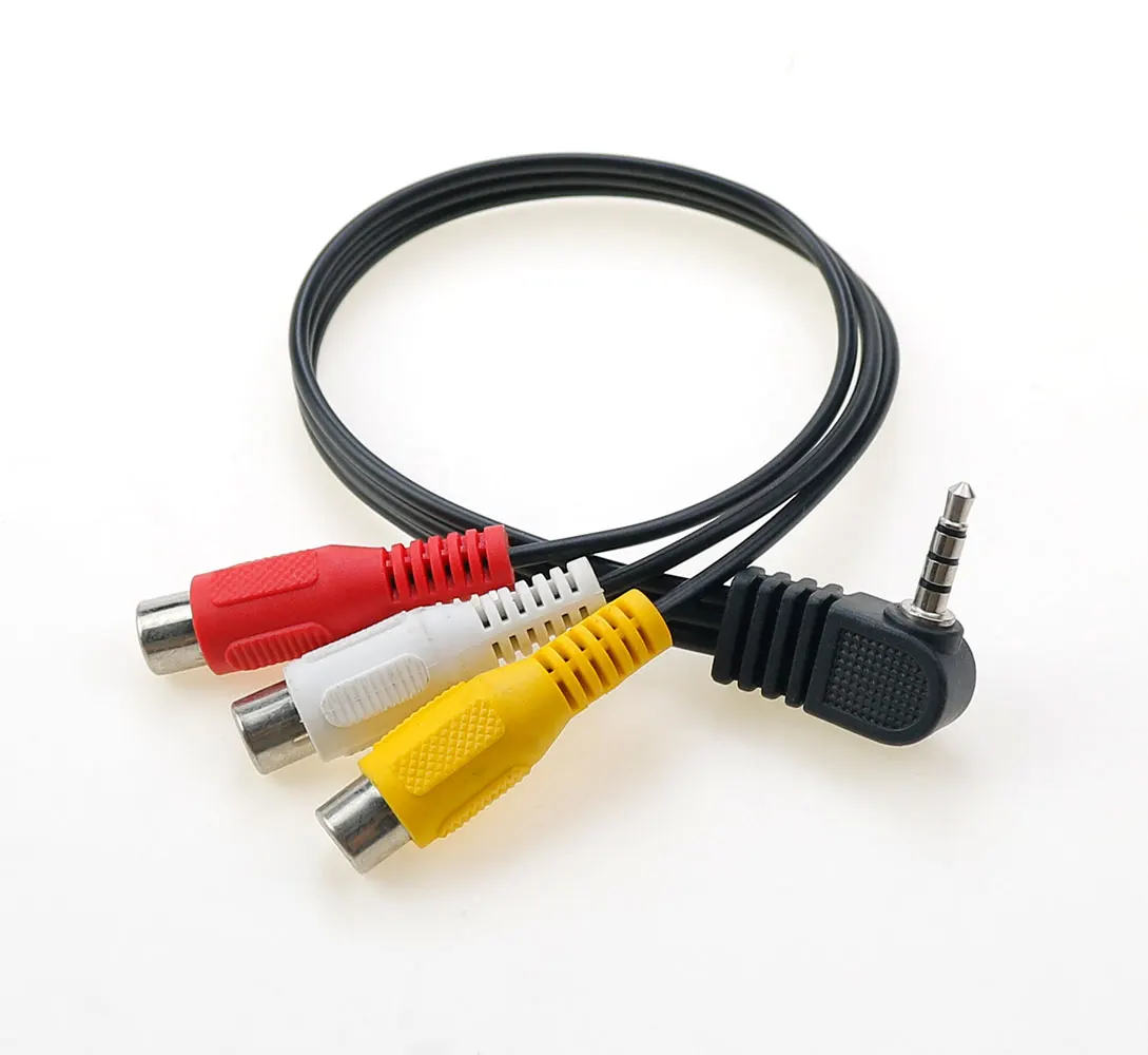 RCA-Female-Jack-Adapter-Cable-0-6FT-20cm-90-Degree-Right-angled-3-5mm-1 ...