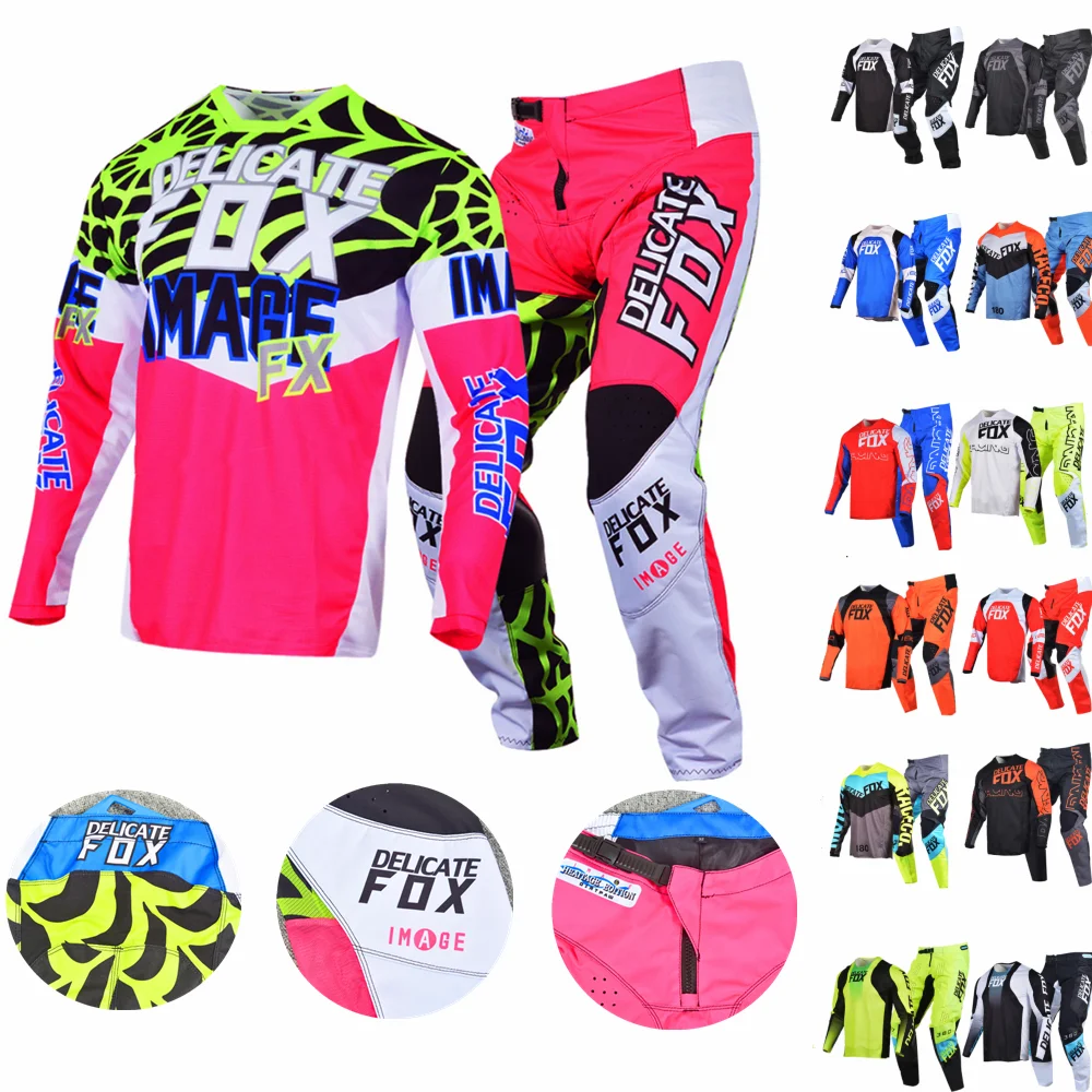 NEW-Jersey-Pants-Gear-Set-Delicate-Fox-Motocross-Combo-MX-BMX-Dirt-Bike ...